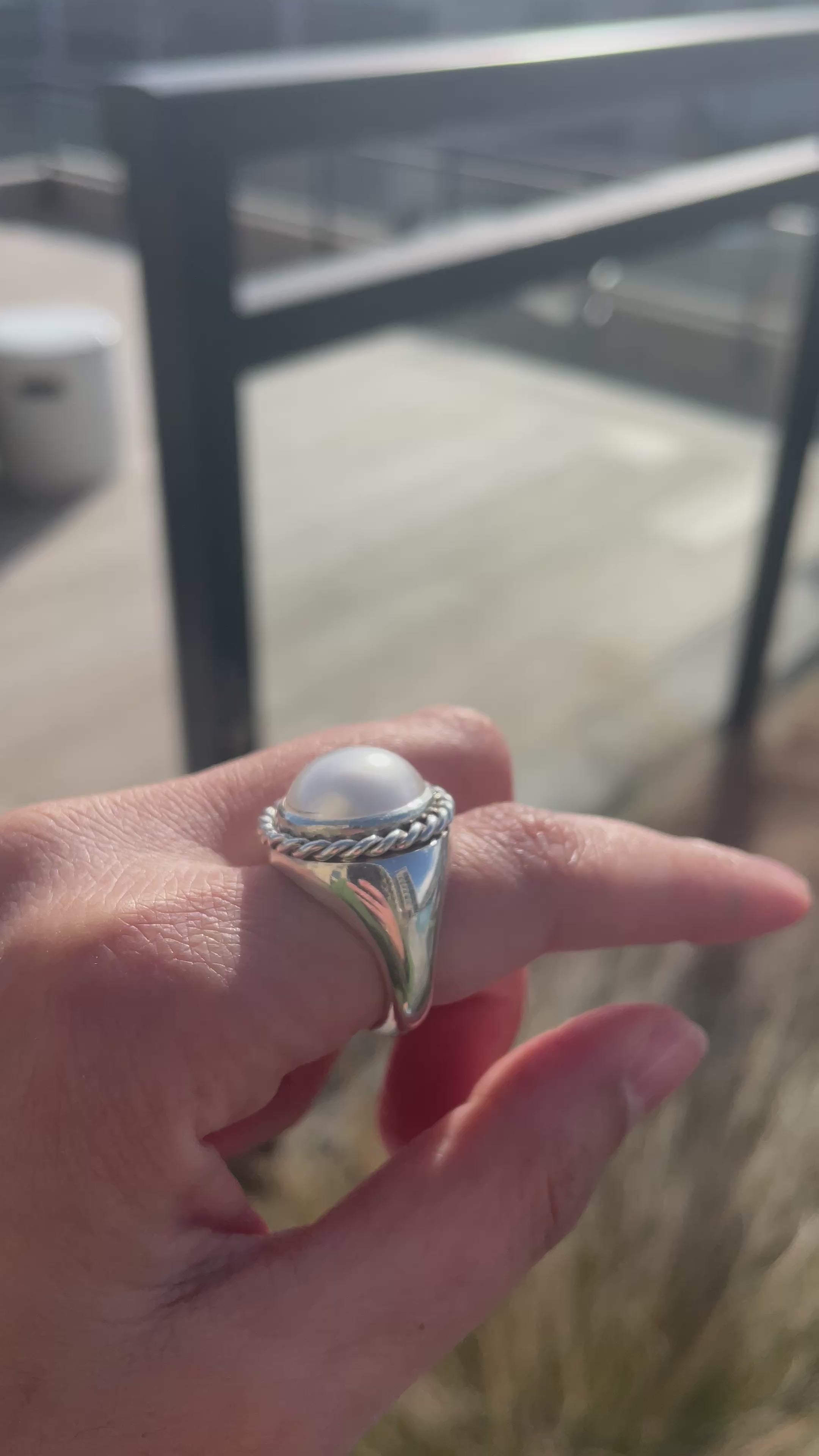 Sterling Silver Pearl Ring – NUBI JEWELS